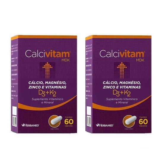 Kit 2x Calcivitam MDK Suplemento vitaminico e Mineral c/60 capsulas ...