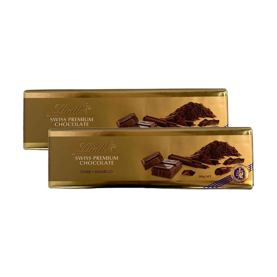 Kit 2x Chocolate Lindt Gold Bar Dark (Meio Amargo) 300g - Chocolate ...