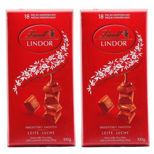 Kit 2x Chocolates Lindt Milk Lindor Single 100g - Chocolate / Barra de ...