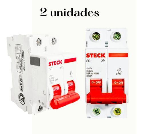 Kit 2x Disjuntor Bipolar 2p Din Curva C 10a Até 32a Steck - Disjuntor Din - Magazine Luiza