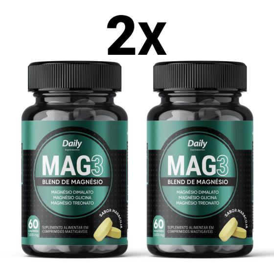 Kit 2x Mag3 Blend De Magnésio Treonato 120Comprimidos 1000mg - Daily ...