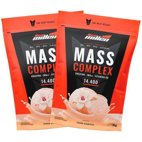 Kit 2x Mass Complex 3kg Baunilha - New Millen - Hipercalórico / Massa ...