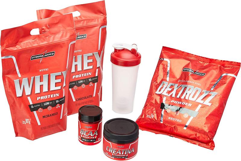 Kit 2x Nutri Whey Protein + Creatina 150g + Dextrose + Bcaa e ...