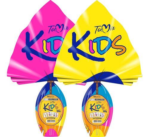 Kit 2x Ovo De Páscoa Infantil Criança Toc Mix Kids Tatuagem Pequeno ...