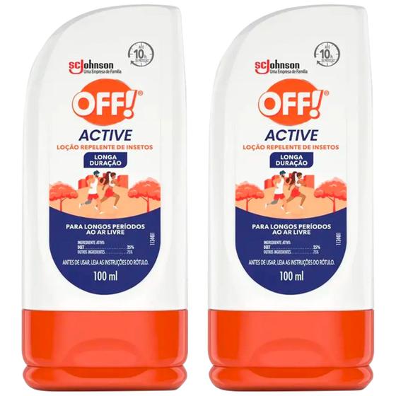 Kit 2x Repelente Contra Insetos Off Active até 10h Longa Duração Deet ...