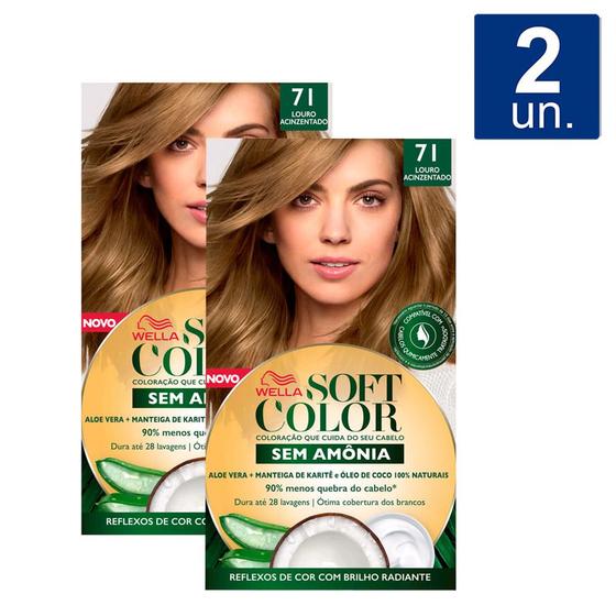 Kit 2X Tintura Soft Color Sem Amônia Louro Acinzentado 71 - Tinta de ...