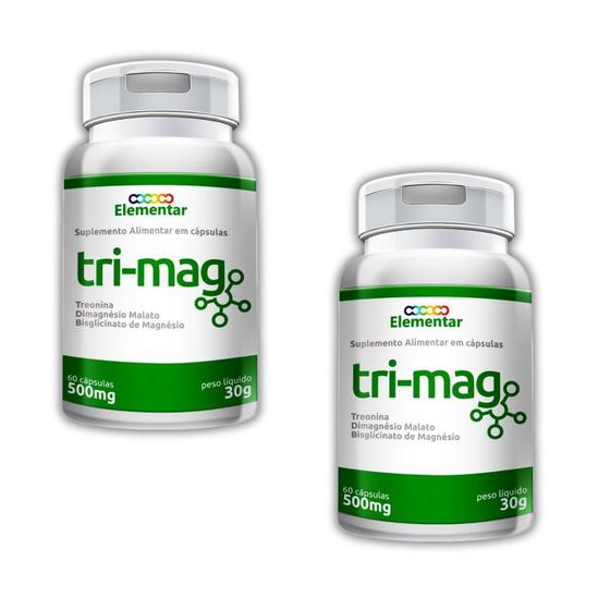 Kit 2x Tri-Mag Suplemento de Magnésio 60 Cápsulas Gênesis - MedinFarm ...