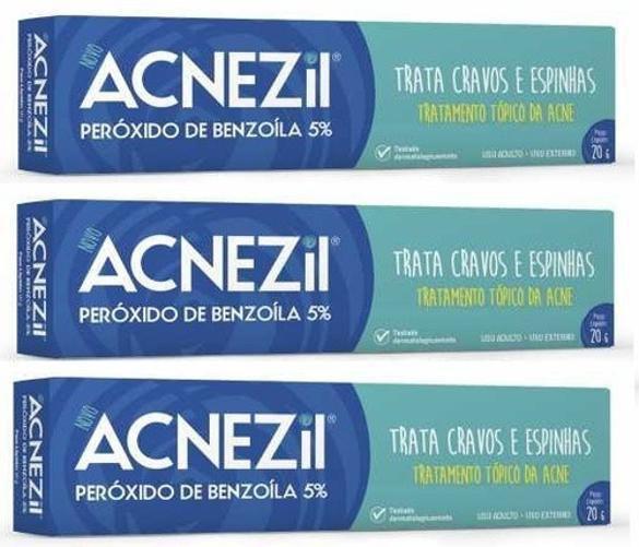 Kit 3 Acnezil Gel 20G Acnase Trata Cravos E Espinhas - Cimed - Antiacne ...