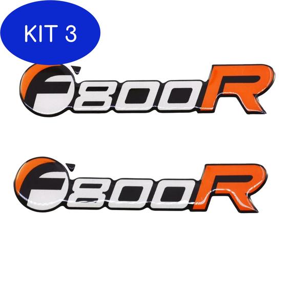 Kit 3 Adesivo Logotipo Moto F800R Preto E Laranja - Cromo Sign ...