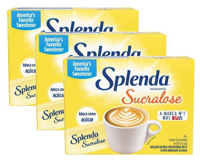 kit 3 ADOçante Mexicano SPLENDA SUCRALOSE 50 ENVELOPES 40G - Adoçante ...