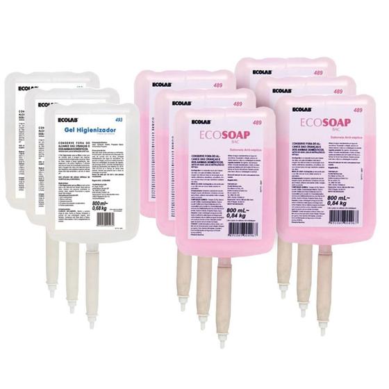 Kit 3 Álcool Gel 70% 800Ml 6 Sabonete Líquido Bactericida 800Ml - Elite Professional - Álcool em ...