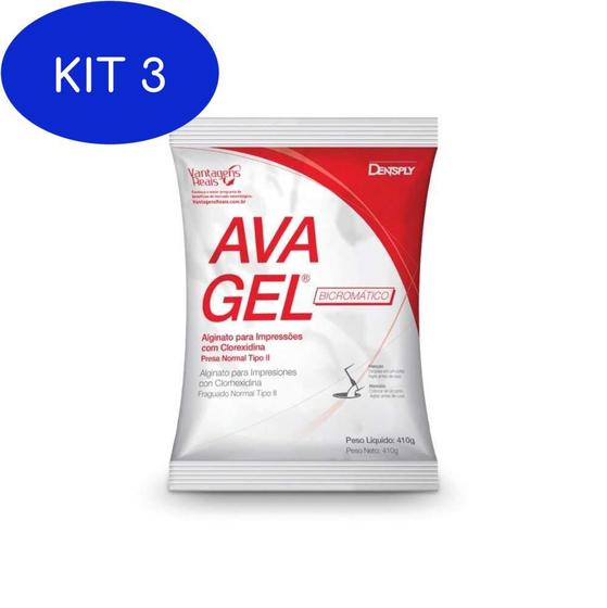 Kit 3 Alginato para impressão e moldagem AVA GEL moldar pé - Dentsply - Cimento Odontológico ...