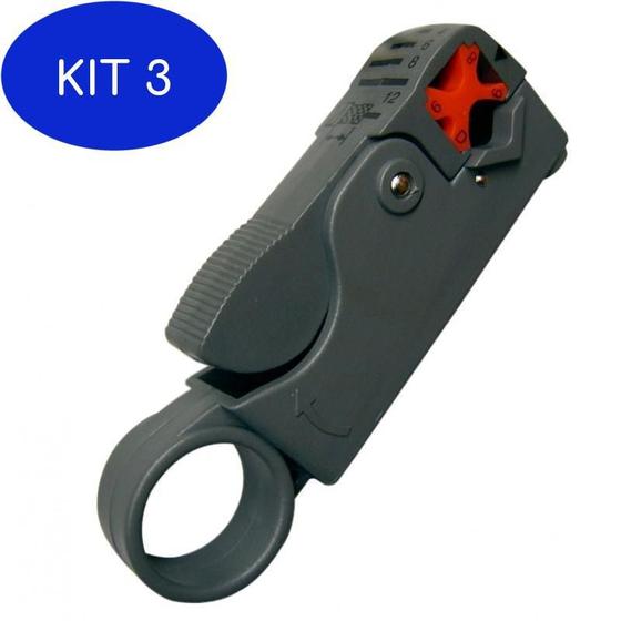 Kit 3 Alicate Decapador Descascador Cabo Coaxial Rg59 Rg06 - Ex Bom ...