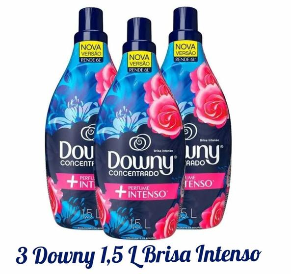 Kit 3 Amaciante Downy Concentrado Brisa Intenso 1,5 L - Amaciante ...