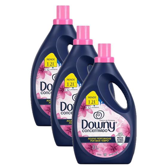 Kit 3 Amaciantes Downy Concentrado Frescor da Primavera 3L - Amaciante ...