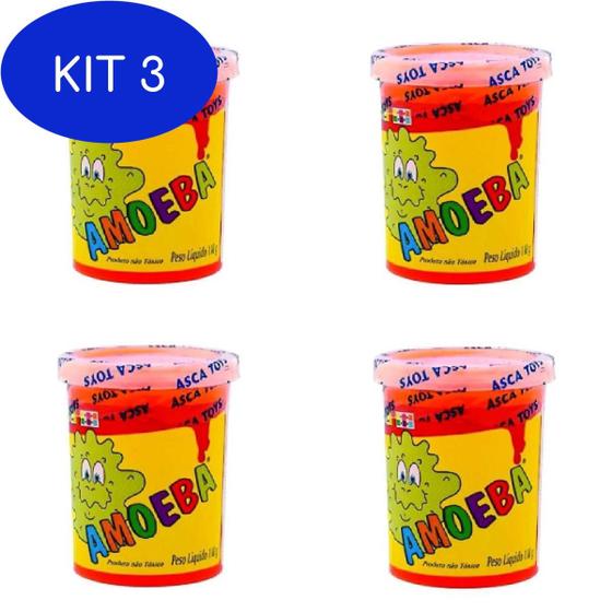 Kit 3 Amoeba Original Infantil Para Crianças Brincar Slime - Slime ...