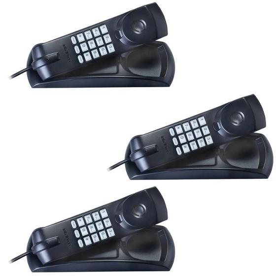 Kit 3 Aparelho Telefone Fixo Gôngola Com Cabo Longo Alcance - Intelbras ...