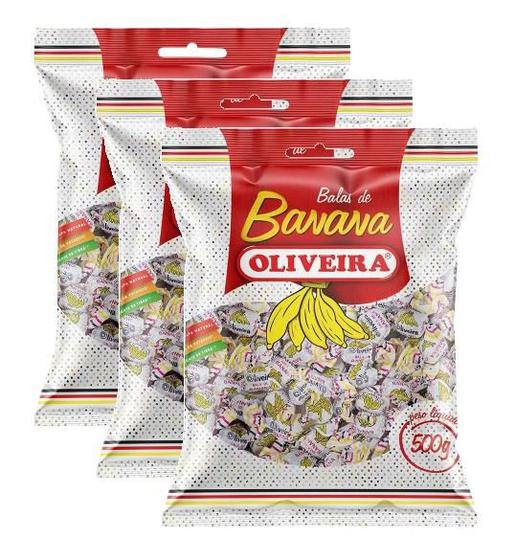 kit 3 Bala de Banana Oliveira 500g - Nestlé - Balas - Magazine Luiza
