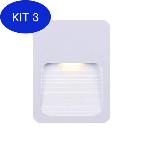 Kit 3 Balizador Parede Escada Ip65 Led 2W Branco Quente - Balizador ...