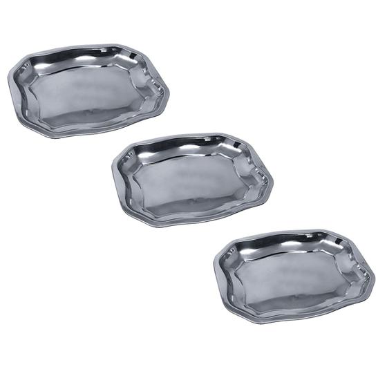 Kit 3 Bandejas de Ferro Polido Retangular Buffet E Padaria Refratário ...