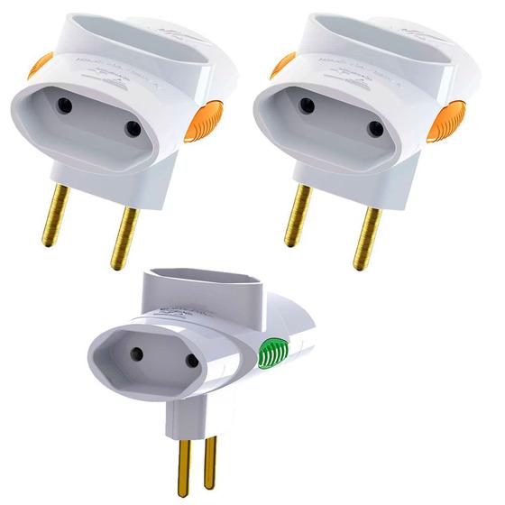 Kit 3 Benjamin Tomada Pino Adaptador T Multiplicador 3 Saída - Daneva ...