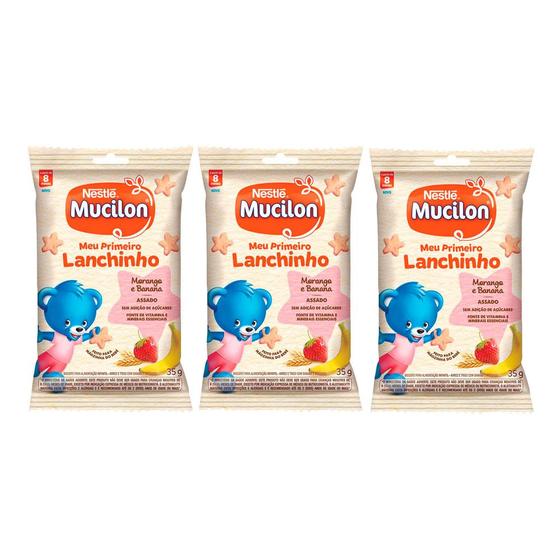 Kit 3 Biscoito Mucilon Snack Morango e Banana 35g - Biscoito / Bolacha ...