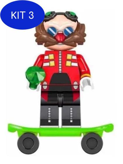 Kit 3 Blocos De Montar Dr. Eggman Skate Sonic The Hedgehog - Mega Block ...
