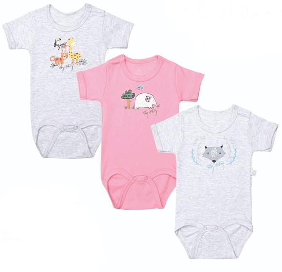 Kit 3 Body Bebe Baby History Rn Ao Ex Mod. 03 - Body para Bebês ...