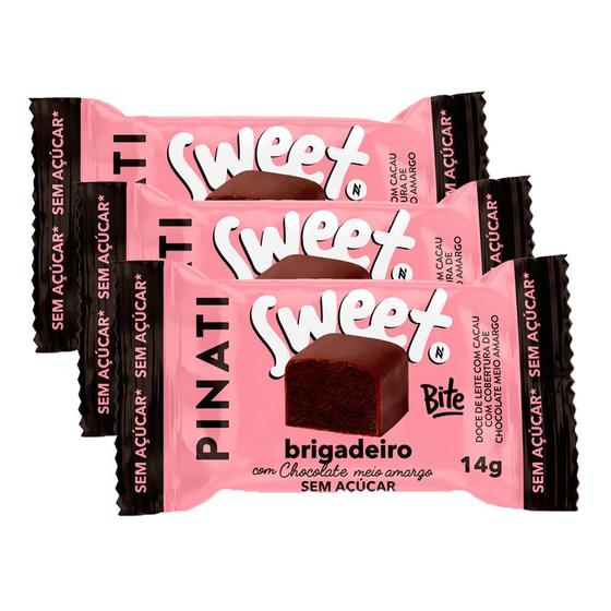 Kit 3 Bombom Pinati Sweet Bite Brigadeiro Sem Açúcar 14g - Super Saúde ...