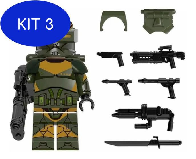 Kit 3 Boneco 3291St Forest Clone Trooper Blocos Montar Star - Mega ...