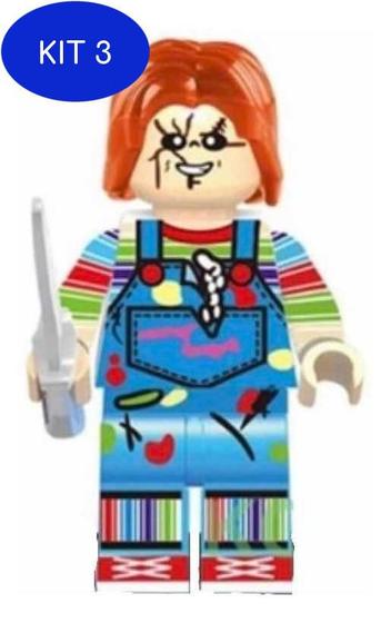 Kit 3 Boneco Blocos De Montar Chucky Brinquedo Assassino - Mega Block ...