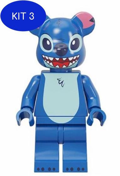 Kit 3 Boneco Blocos De Montar Popobe Stitch Bear Exclusivo - Mega Block ...