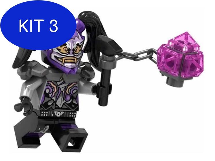 Kit 3 Boneco Blocos De Montar Ultra Violet Ninja Go Ninjago - Mega ...