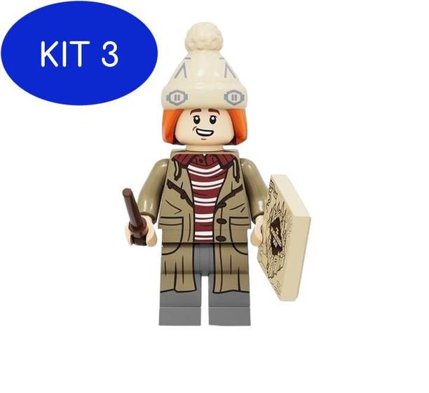Kit 3 Boneco George Weasley Harry Potter Blocos Montar - Mega Block ...