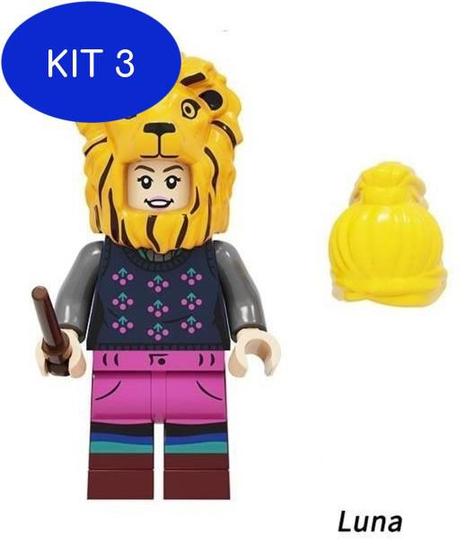 Kit 3 Boneco Luna Harry Potter Blocos Montar Magia Bruxo - Mega Block ...