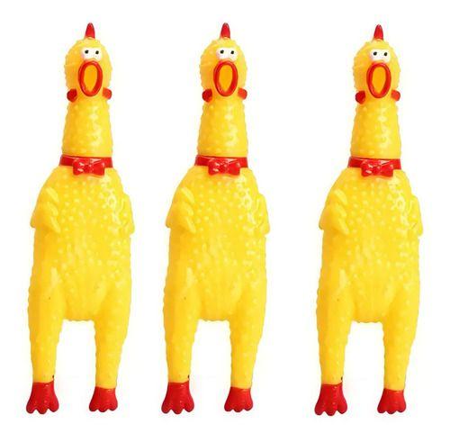 Kit 3 Brinquedos Pet Mordedor Borracha Frango Galinha para cães ...
