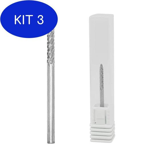Kit 3 Broca Tungstênio P/Lixa Elétrica Motor Small Flame Prata ...