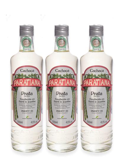 Kit 3 Cachaça Prata Paratiana 700 ml Drink Casamento Pinga Clássica ...