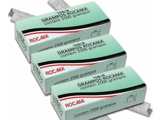 Kit 3 Caixas Grampo 8Mm 106-8 Polido Para Grampeador Rocama - Comercial ...