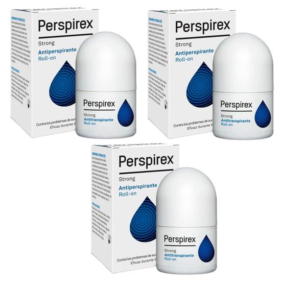 Kit 3 caixas Perspirex Strong Antiperspirante Roll-On 20ML Megalabs ...