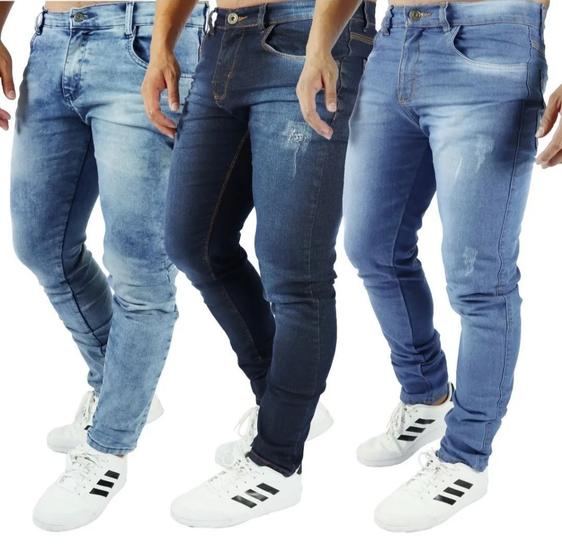Kit 3 Calça Jeans Masculina Slim Com Elastano Maele Modas Calças