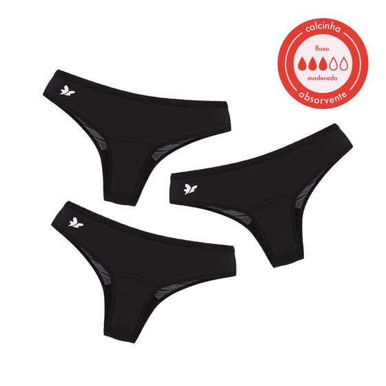 Kit 3 Calcinhas Absorventes Menstrual Pantys E Sempre Livre - Fluxo ...