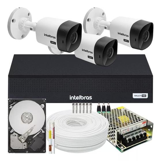 Kit 3 Camera de Segurança Intelbras Alta Resolução 1120 Vhl Hd Dvr 4 ...
