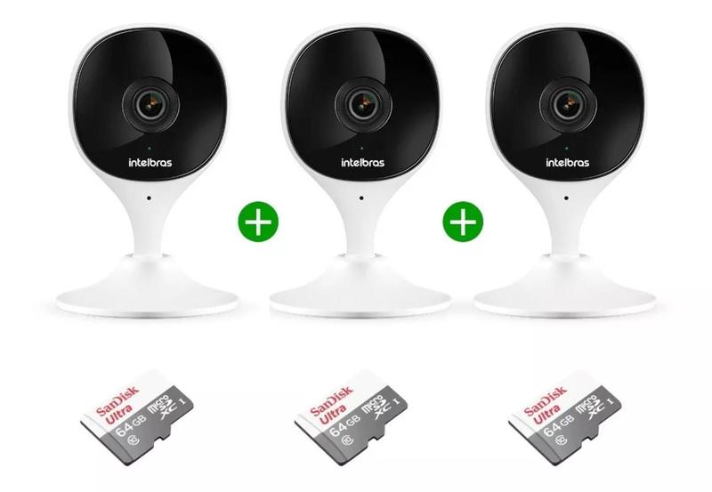 Kit 3 Câmera Ip Wi-fi Full Hd Imx Mibo Intelbras + Sd 64gb Ultra ...