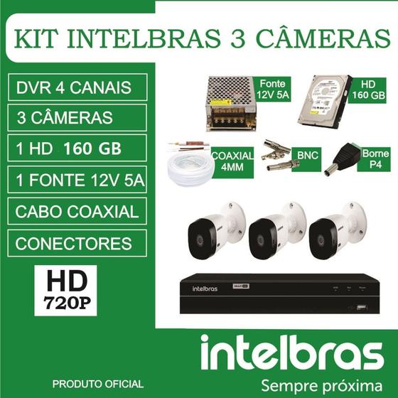 kit 3 câmeras Intelbras completo - Câmera Inteligente - Magazine Luiza
