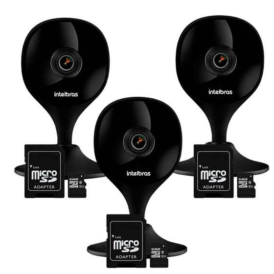 Kit 3 Câmeras Wi-Fi com Aúdio e Inteligência Artificial iMX C Black ...