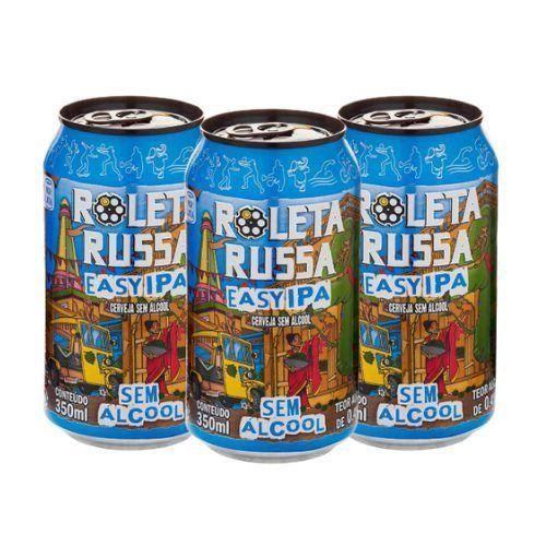 kit 3 Cerveja Roleta Russa Easy Ipa Sem Álcool Lata 350ml - Cerveja ...