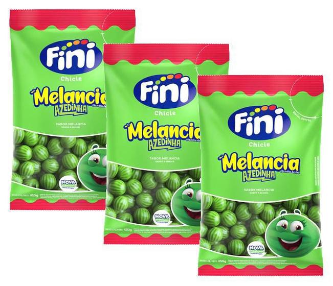 kit 3 Chicle Sabor Melancia Azedinha Fini 450g - Chicletes e Gomas ...