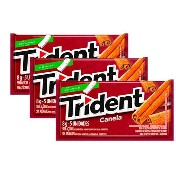 Kit 3 Chiclete Trident Canela 8g - Chicletes e Gomas - Magazine Luiza
