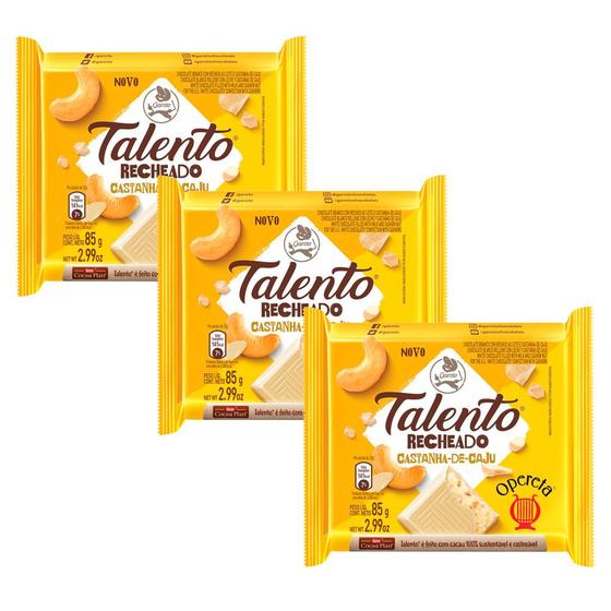 Kit 3 Chocolate Garoto Talento Opereta 85g - Chocolate / Barra de ...
